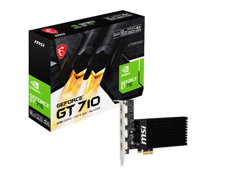 Msi Geforce Gt 710 2gd3h 4x Hdmi Nvidia Geforce Gt 710 Gpu 2gb Ddr3 64 Bit Memory Pci Express