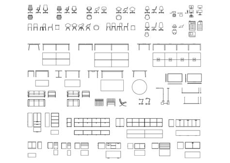 Office Furniture Dwg Cad Blocks In Plan And Elevation 40 Pieces Cadnature