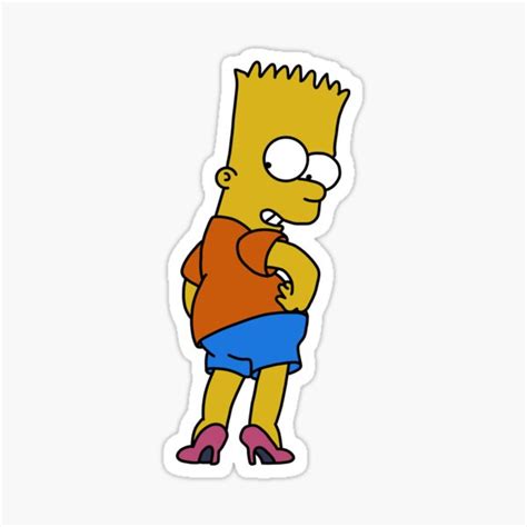 Bart In High Heels Sticker By Drayziken Redbubble