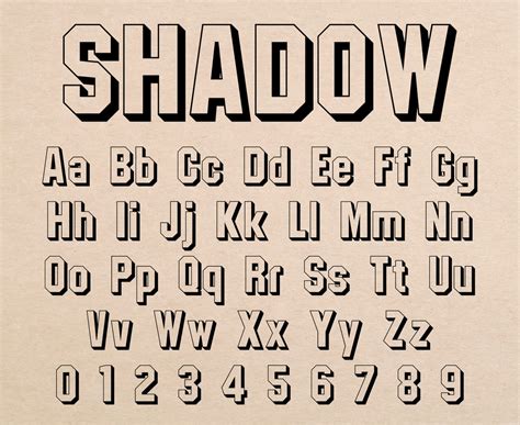 Shadow Font Shadow Script Drop Shadow Font Letters Font With Shadow