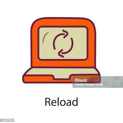 다시 로드 채워진 윤곽선 아이콘 디자인 그림입니다 흰색 배경 Eps 10 파일의 데이터 기호 돌기에 대한 스톡 벡터 아트 및 기타 이미지 Istock