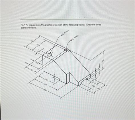 Solved P4 1 Create An Orthographic Projection Of The