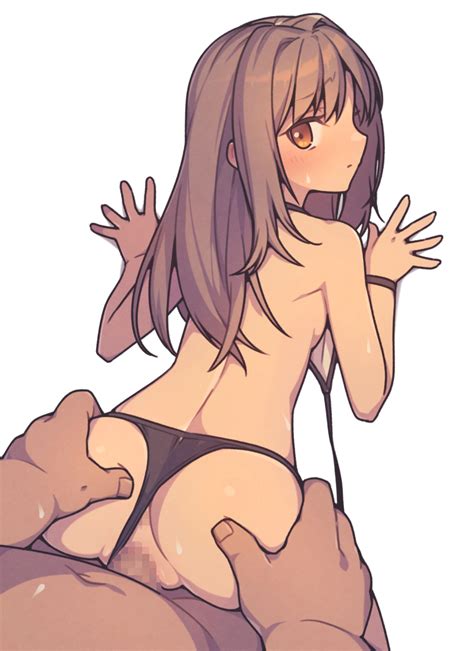 Everyntrge Original Commentary Highres 1babe 1girl Anus Blush Breasts Brown Eyes Brown