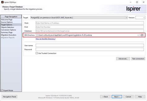 Postgresql Bin Directory And Utilities To Perform Import Ispirer