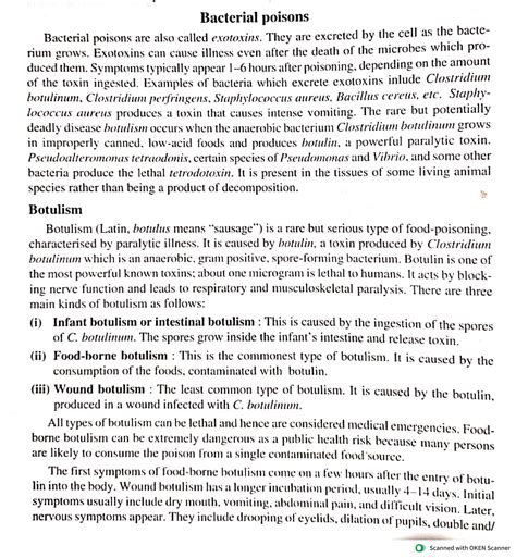 Bacterial Poisons Botulism Bsc Zoology Studocu