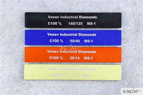 Набор из 4 х алмазных брусков на цветных алюминиевых бланках 150x25x4 мм Vid 405040 100 4 Color