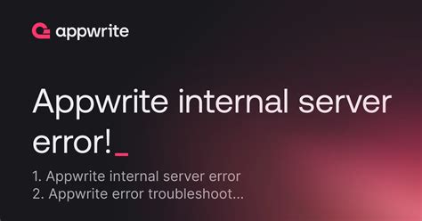 Appwrite Internal Server Error Threads Appwrite