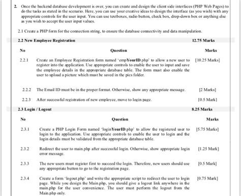 Solved 2 Once The Backend Database Development Is Over You