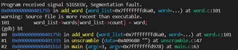 Program Received Signal Sigsegv Segmentation Fault