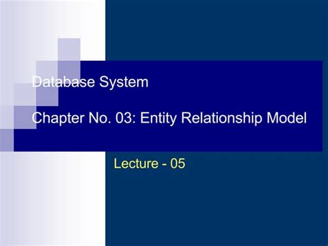 Understanding Entity Relationship Models Ppt