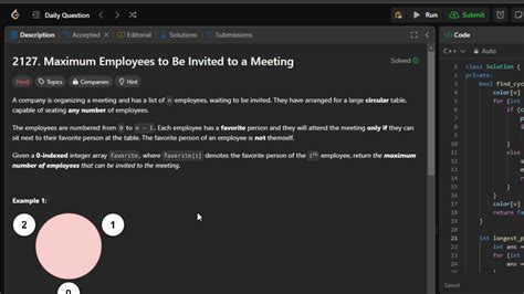 Maximum Employees To Be Invited To A Meeting Leetcode Youtube
