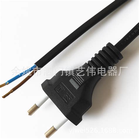 巴西两极插头线303开关插头电源线两芯欧规电源线插头两芯泰国插 阿里巴巴