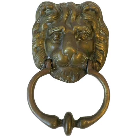 Solid Brass Lion Head Door Knocker Hardware At 1stdibs Antique Brass
