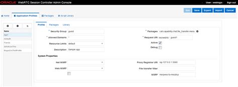 Configuring Webrtc Session Controller