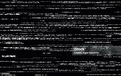 글리치 배경 추상적인 노이즈 텍스처 흰색 수평 왜곡 신호 효과가 없습니다 텔레비전 비디오 오류입니다 무작위 기하학적 모양 벡터 일러스트 레이 션 되감기 기호에 대한 스톡