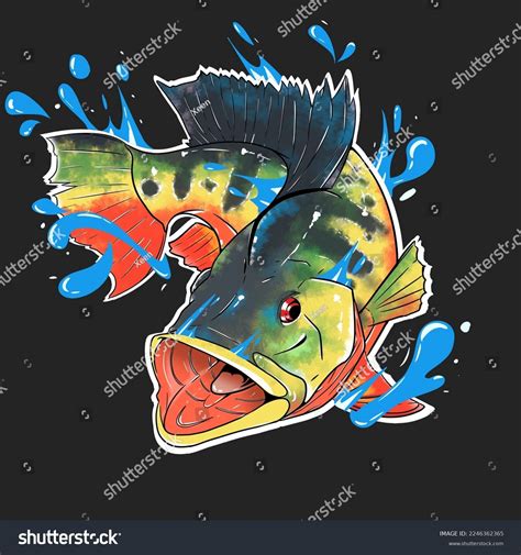Fish Peacock Bass Art Illustration Stock Illustration 2246362365