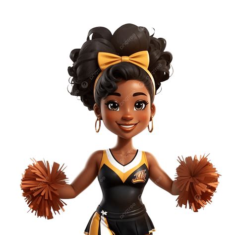Cheerleader With Pompoms 3d Illustration Cheerleader With Pompoms 3d