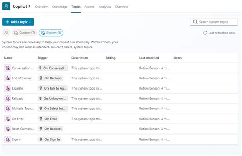 conversational boosting system topic is not automatically generated