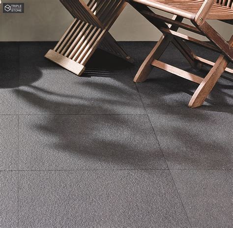 กระเบื้องแกรนิตโต้สีดำผิวหยาบขอบตัด แกรนิตโต้ ลดราคา