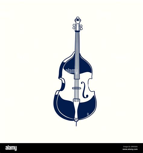 Double Bass Hand Drawn Vintage Sketch Style Classical Jazz Music