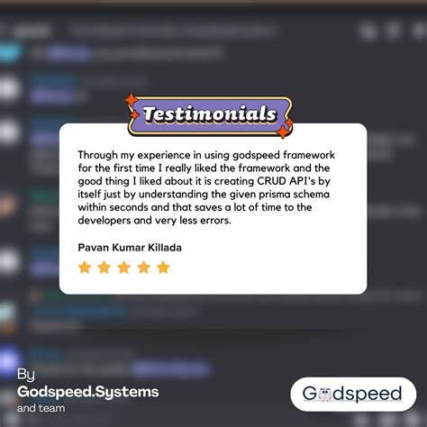 Godspeed Systems On Linkedin Thanks To Pavan Kumar Killada For This Beautiful Testimonial