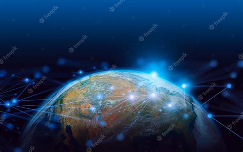 Premium Photo Earth And Network Of Internet Satellite For