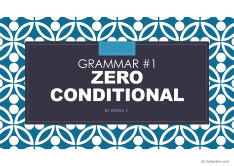 Zero Conditional For Second Level Ge English Esl Powerpoints