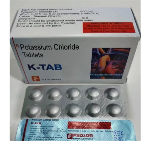 K Tab Potassium Chloride Tablet 600 Mg At Best Price In Mumbai Id