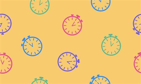 Premium Vector Colorful Line Stopwatch Icon Isolated Seamless Pattern