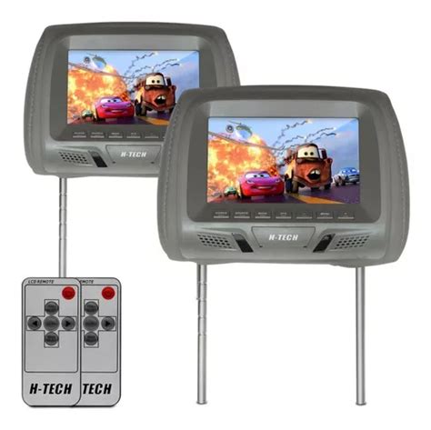 Par Tela Encosto De Cabeça Escravo 7 Pol Lcd Cinza Controle Parcelamento Sem Juros