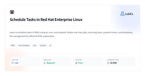 Schedule Tasks In Red Hat Enterprise Linux Labex