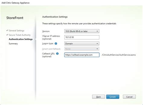 Configure Citrix Gateways Storefront 2203