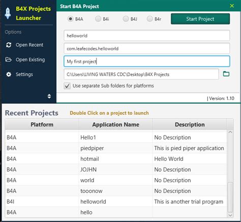 B4x Projects Launcher For Starting All Projects Leafecodes