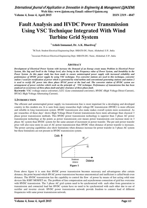 Pdf Fault Analysis And Hvdc Power Transmission Using Vsc Technique Integrated With Wind