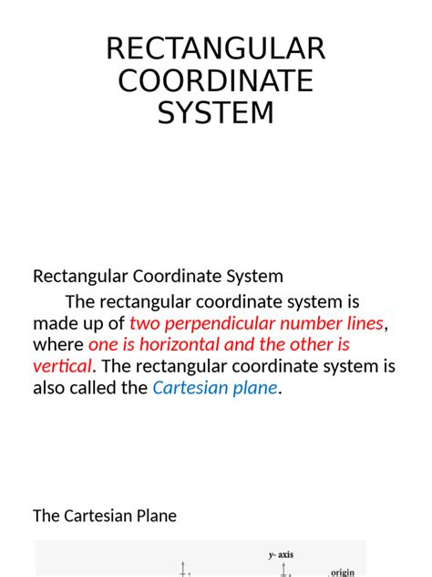 Rectangular Coordinate System Pdf Teaching Methods And Materials