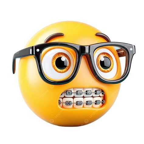 Nerd Emoji With Braces And Glasses Emoticon Nerd Braces Png