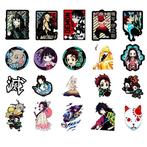 Аниме наклейки клинок рассекающий демонов 50 фото
