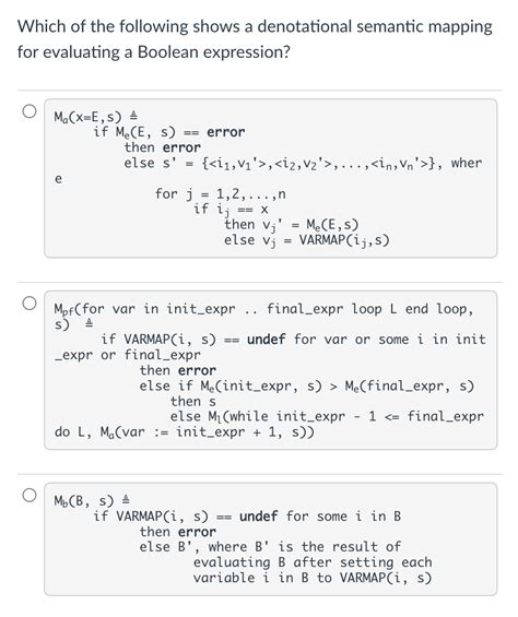 Solved Which Of The Following Shows A Denotational Semantic