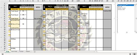 free strength and conditioning excel templates printables