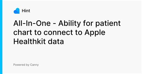 All In One Ability For Patient Chart To Connect To Apple Healthkit