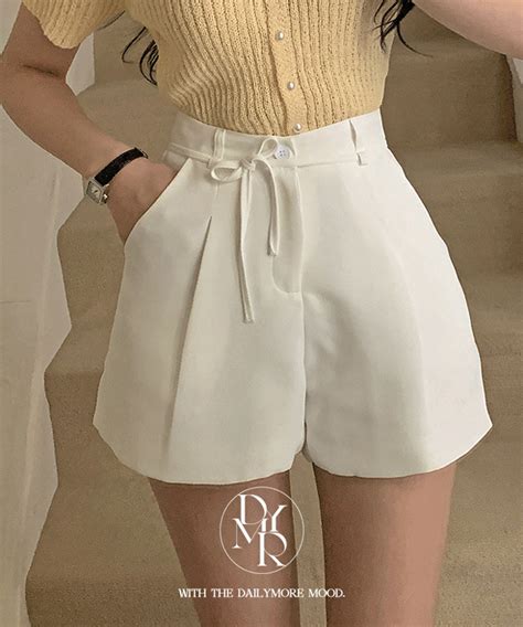 🎀리본포인트여름슬랙스 리본 핀턱 하프 슬랙스 팬츠 반바지 숏팬츠 핫팬츠 에이블리