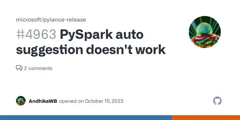 Pyspark Auto Suggestion Doesnt Work · Issue 4963 · Microsoftpylance