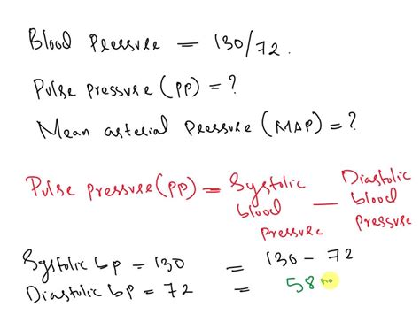 Solved Compute The Pulse Pressure Of A Person With A Bp Of 12090