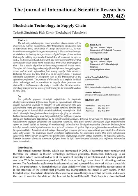PDF Blockchain Technology In Supply Chain