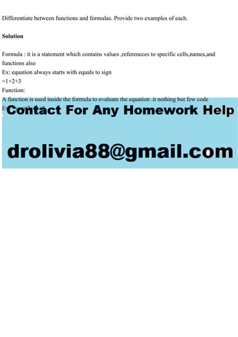 Differentiate Between Functions And Formulas Provide Two Examples O Pdf