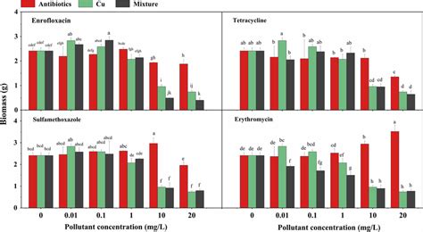 Effects Of Antibiotics Enr Tc Smx Eyr Cu And Their Mixture On Download Scientific