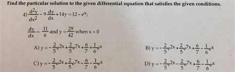 Solved Find The Particular Solution To The Given