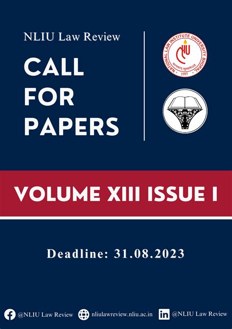 Call For Papers For Volume Xiii Issue I Nliu Law Review