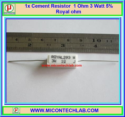 1x Cement Resistor 1 Ohm 3 Watt 5 Royal Ohm ตัวแทนจำหน่ายไมโครคอนโทรลเลอร์ Arduino Pic Atmel