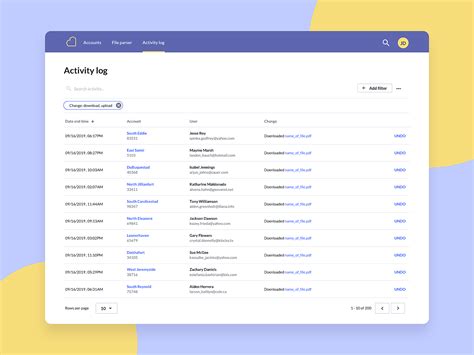 Activity Log By Alex Lauderdale On Dribbble